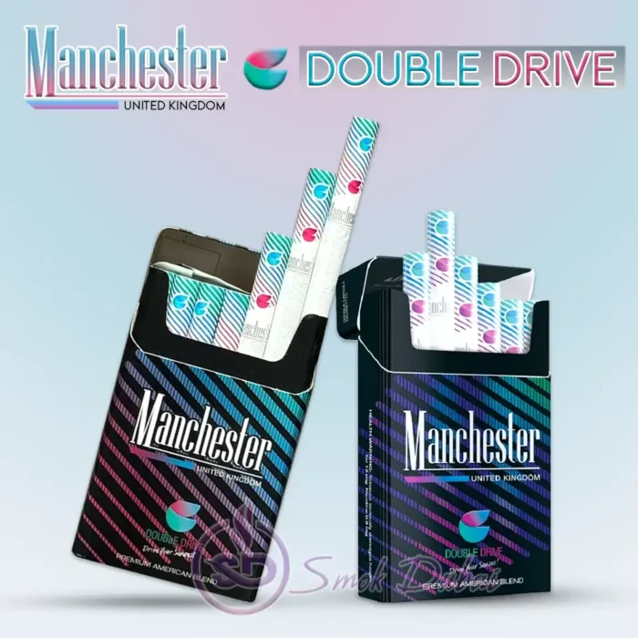 Buy Manchester Double Drive Cigarettes - Blueberry & Mint Flavors